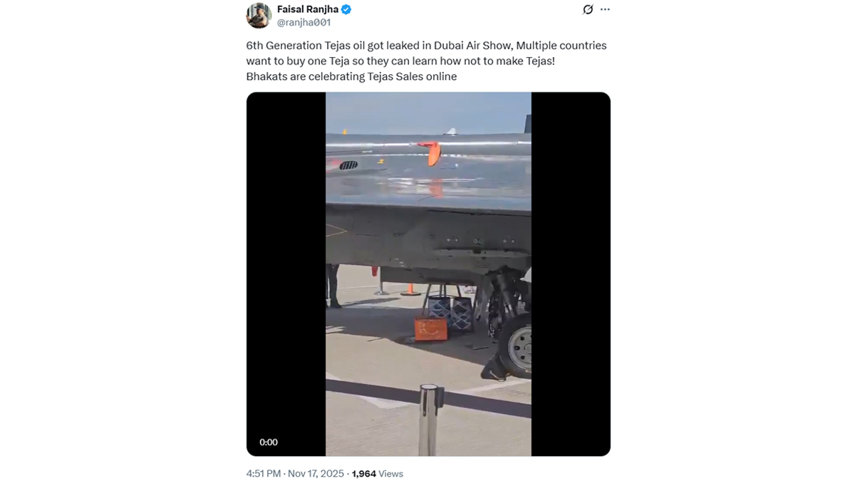 Did India’s Tejas Fighter Jet Suffer Oil Leakage at Dubai Airshow? PIB ...